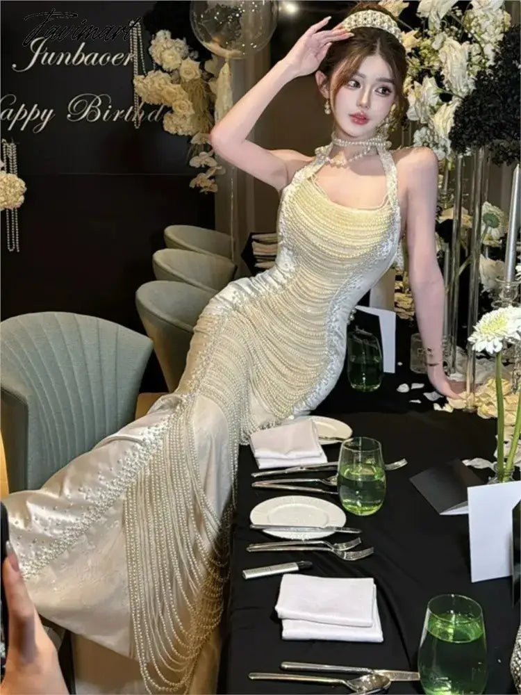 TAVIMART - Bridal Gown Toast Dress Annual Meeting Engagement Heavy Ind ...