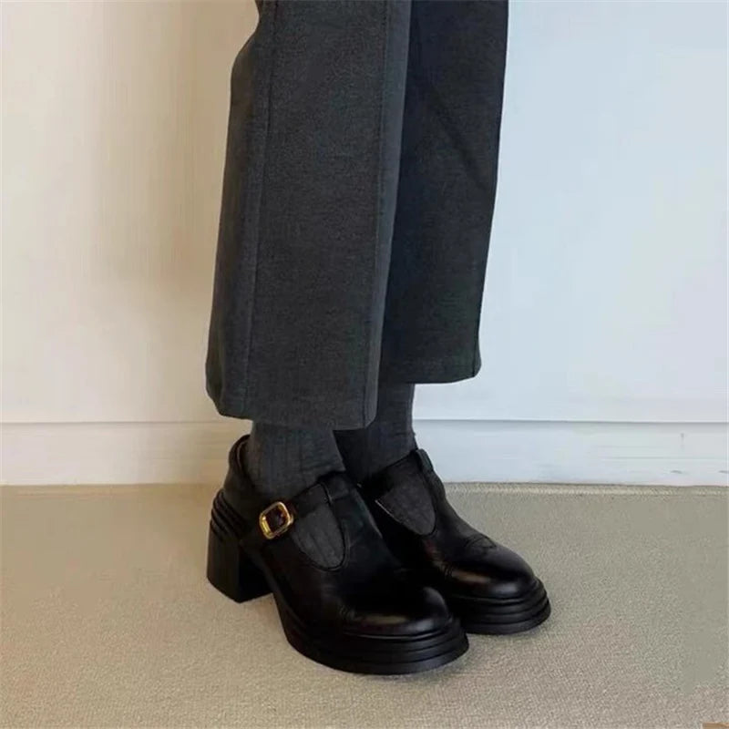 TAVIMART - Fabric High PU Hoof Heels Rubber High Hoof Heels PU Rubber ...