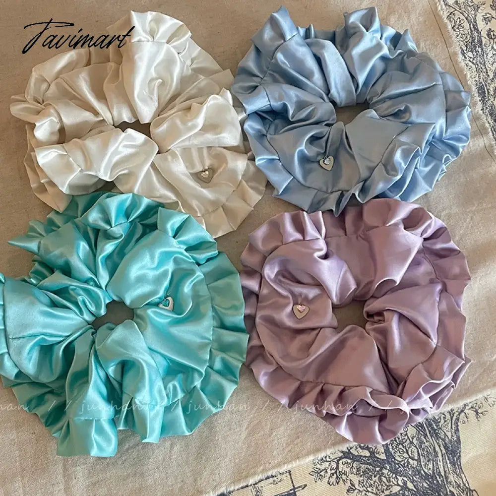 Tavimart French Romantic Retro Large Intestine Hair Ring Rhinestone Lo ...