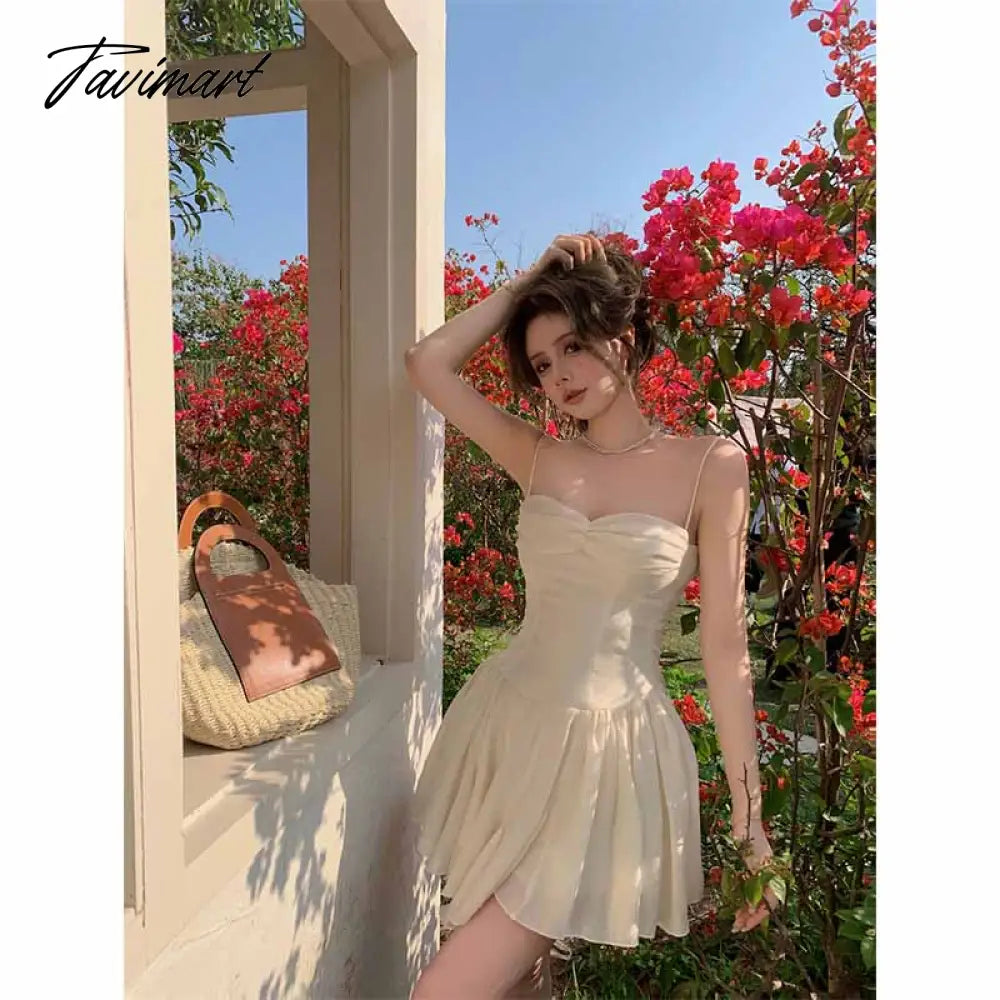 Tavimart Spring Women's Clothing Dress French Spicy Girl Sexy Backless ...