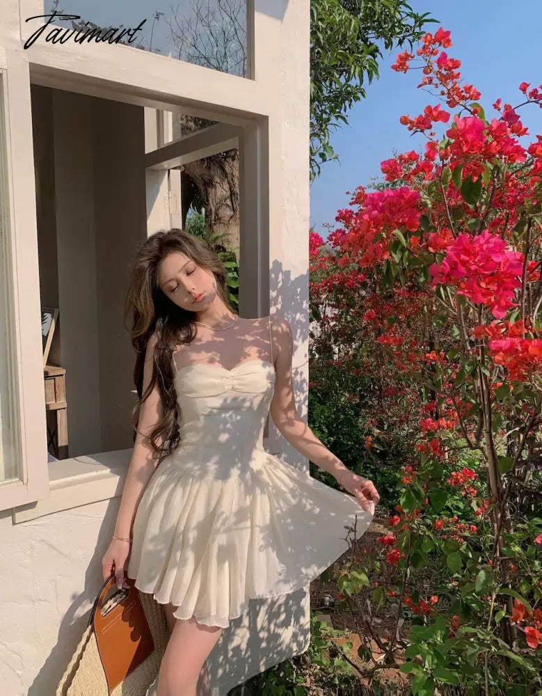 Tavimart Spring Women's Clothing Dress French Spicy Girl Sexy Backless ...