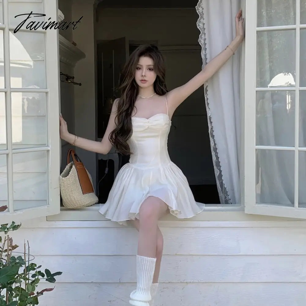 Tavimart Spring Women's Clothing Dress French Spicy Girl Sexy Backless ...