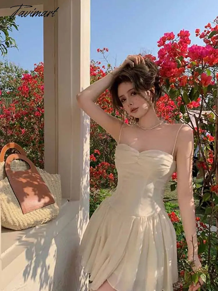 Tavimart Spring Women's Clothing Dress French Spicy Girl Sexy Backless ...